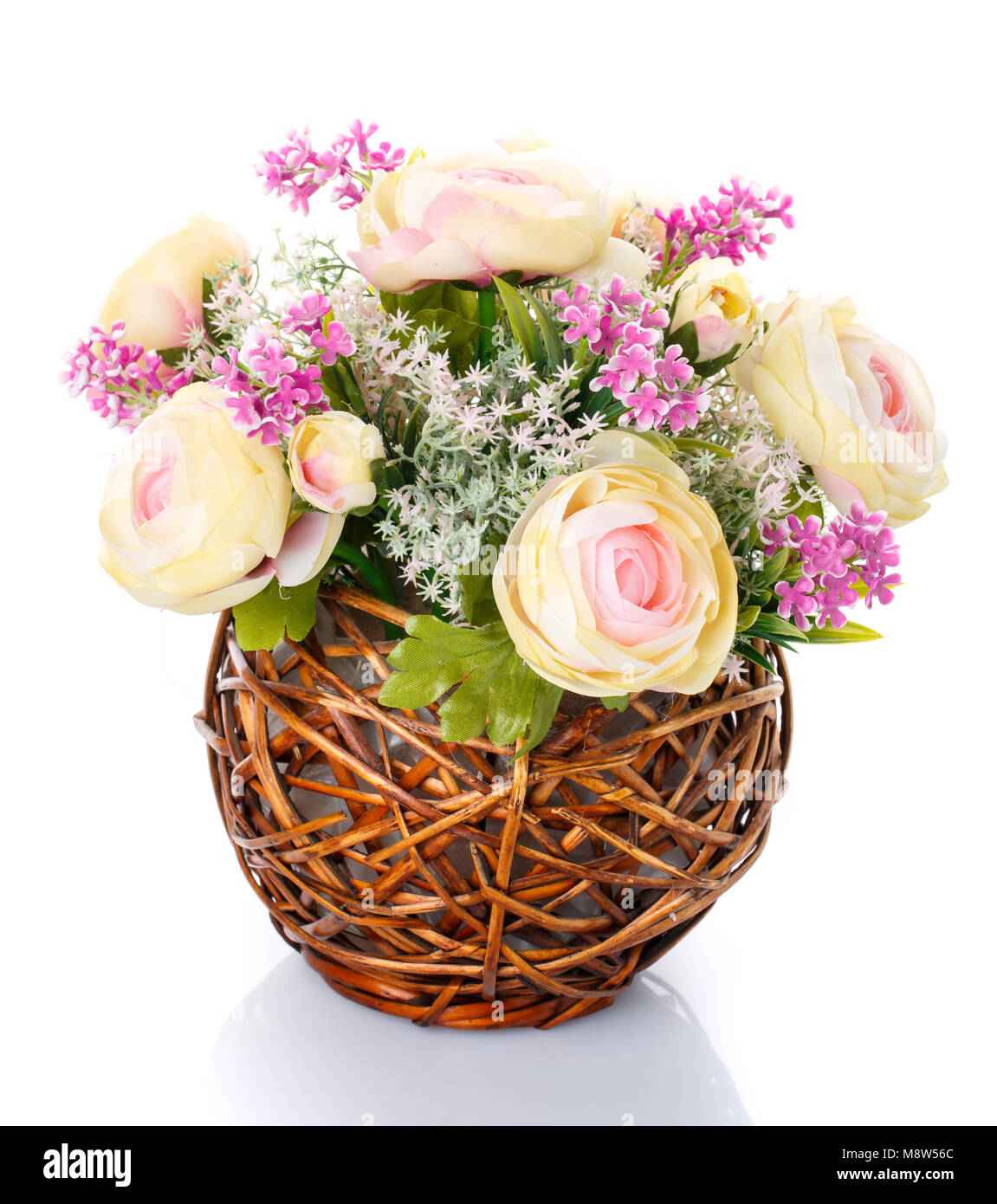 Composition of flowers on a white background Stock Photo - Alamy