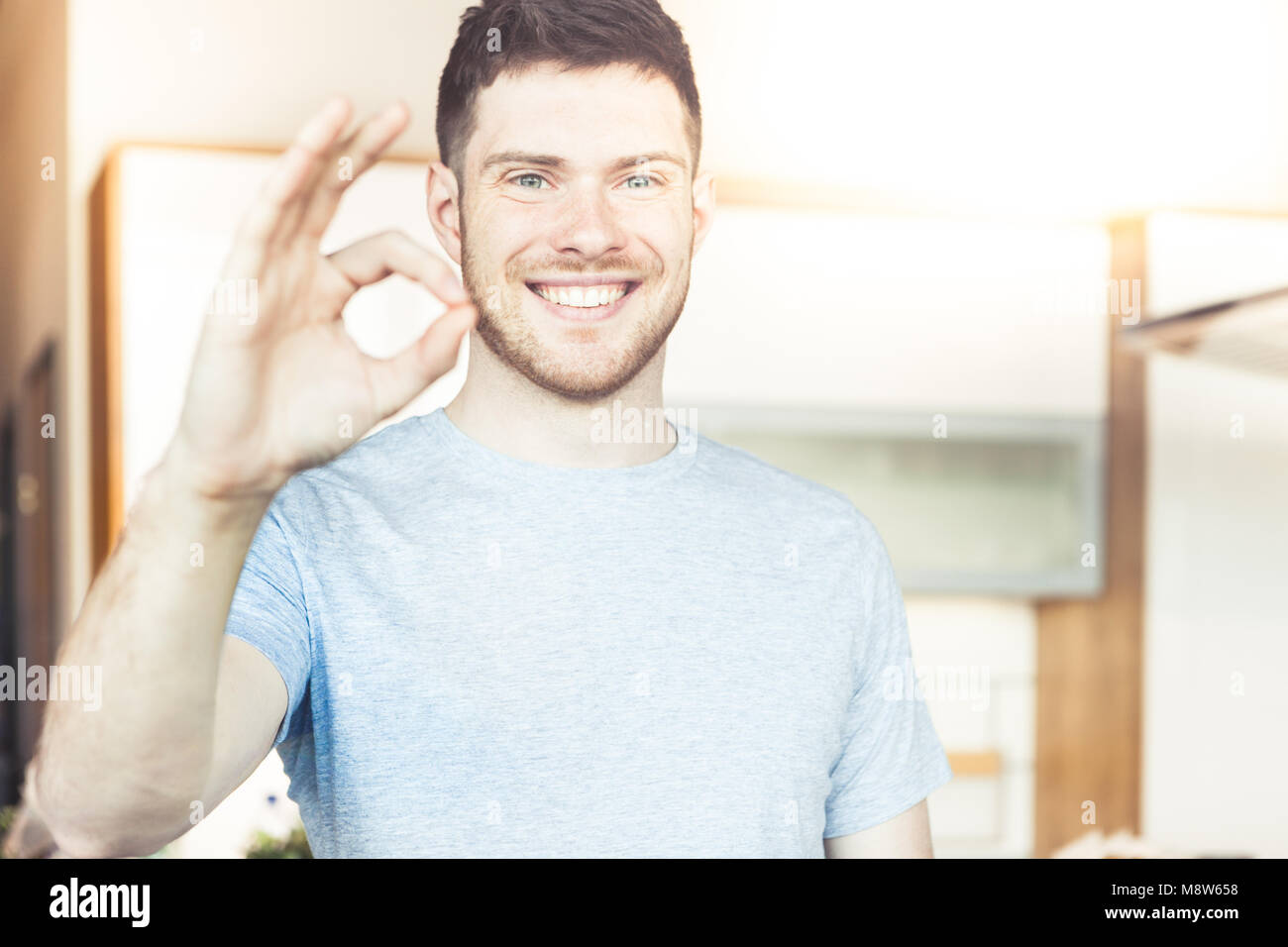 man showing ok sign Stock Photo - Alamy