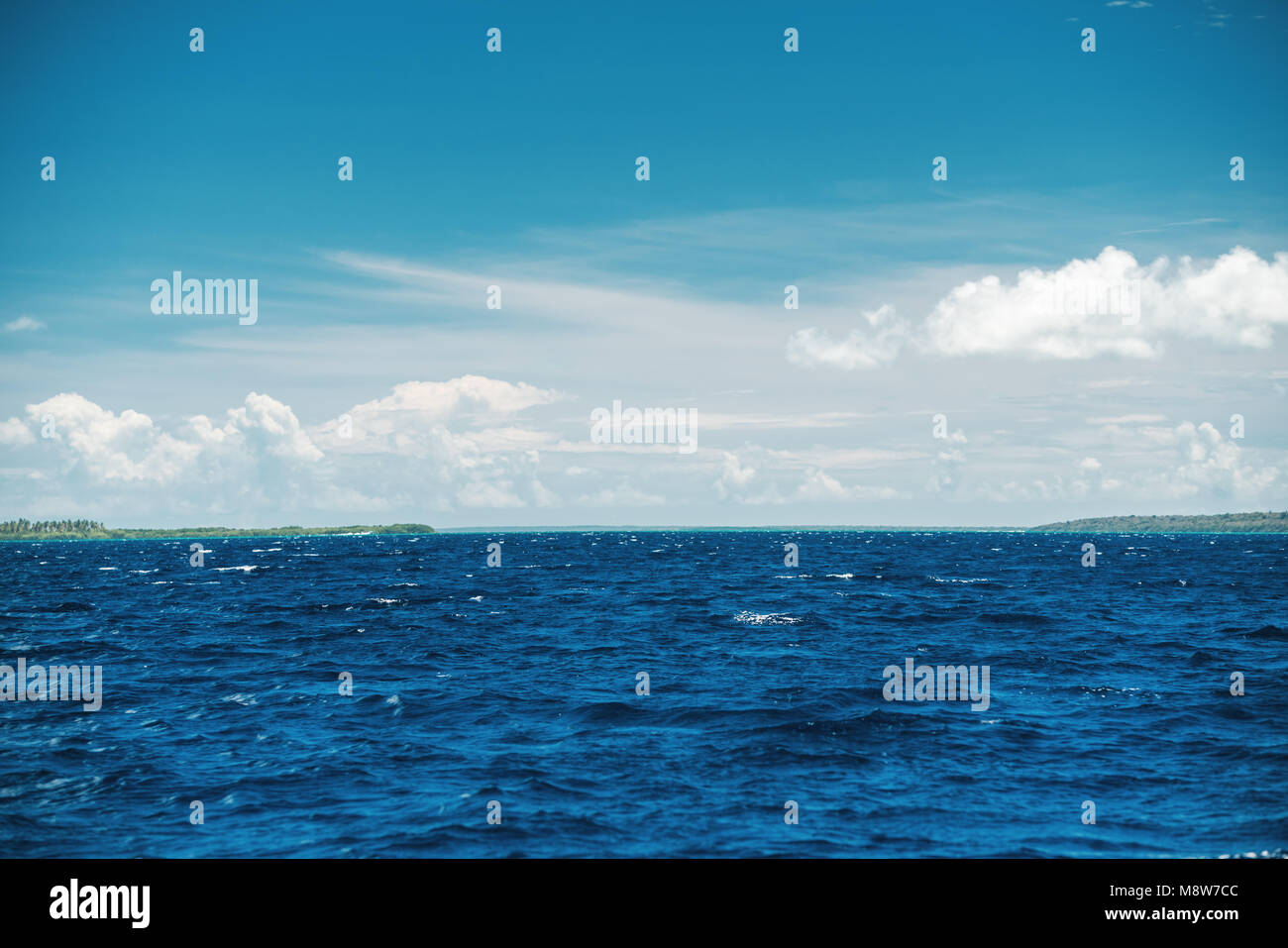 Beautiful caribbean sea, panoramic view from the boat Stock Photo - Alamy