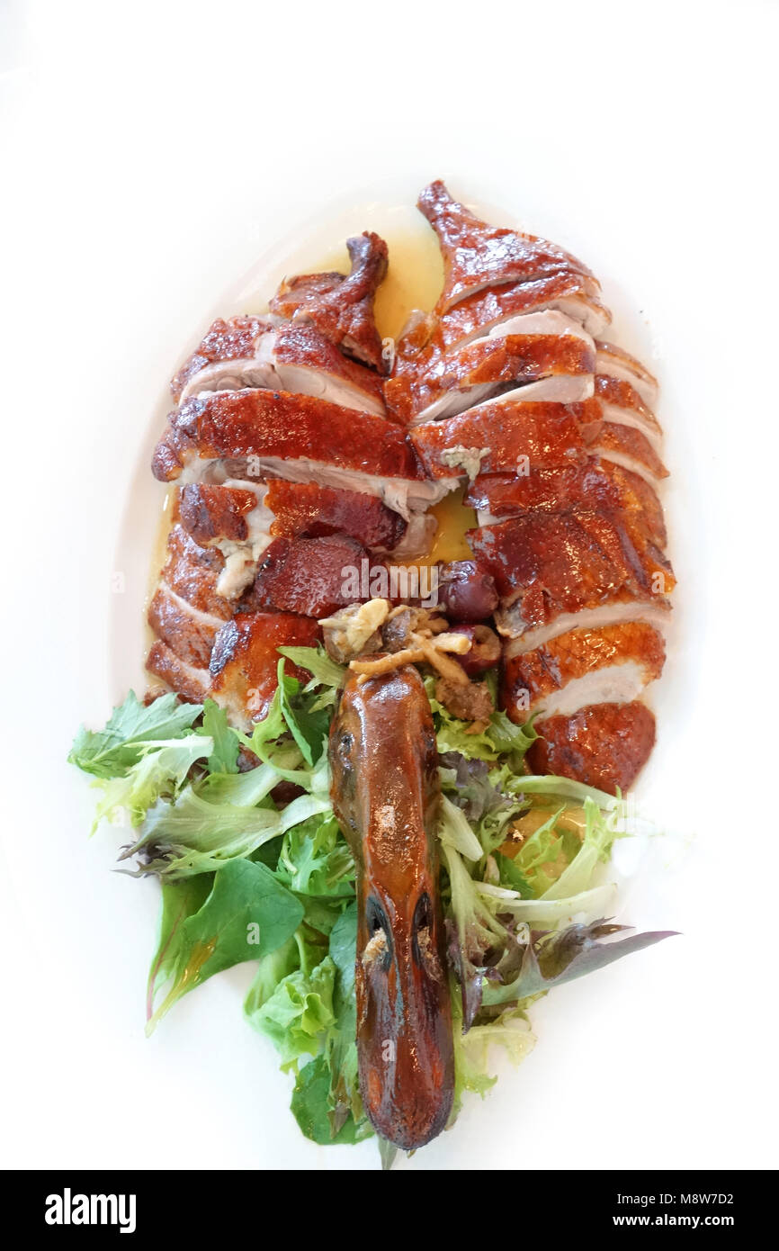 Roasted duck Chinese style, isolated on white Stock Photo - Alamy