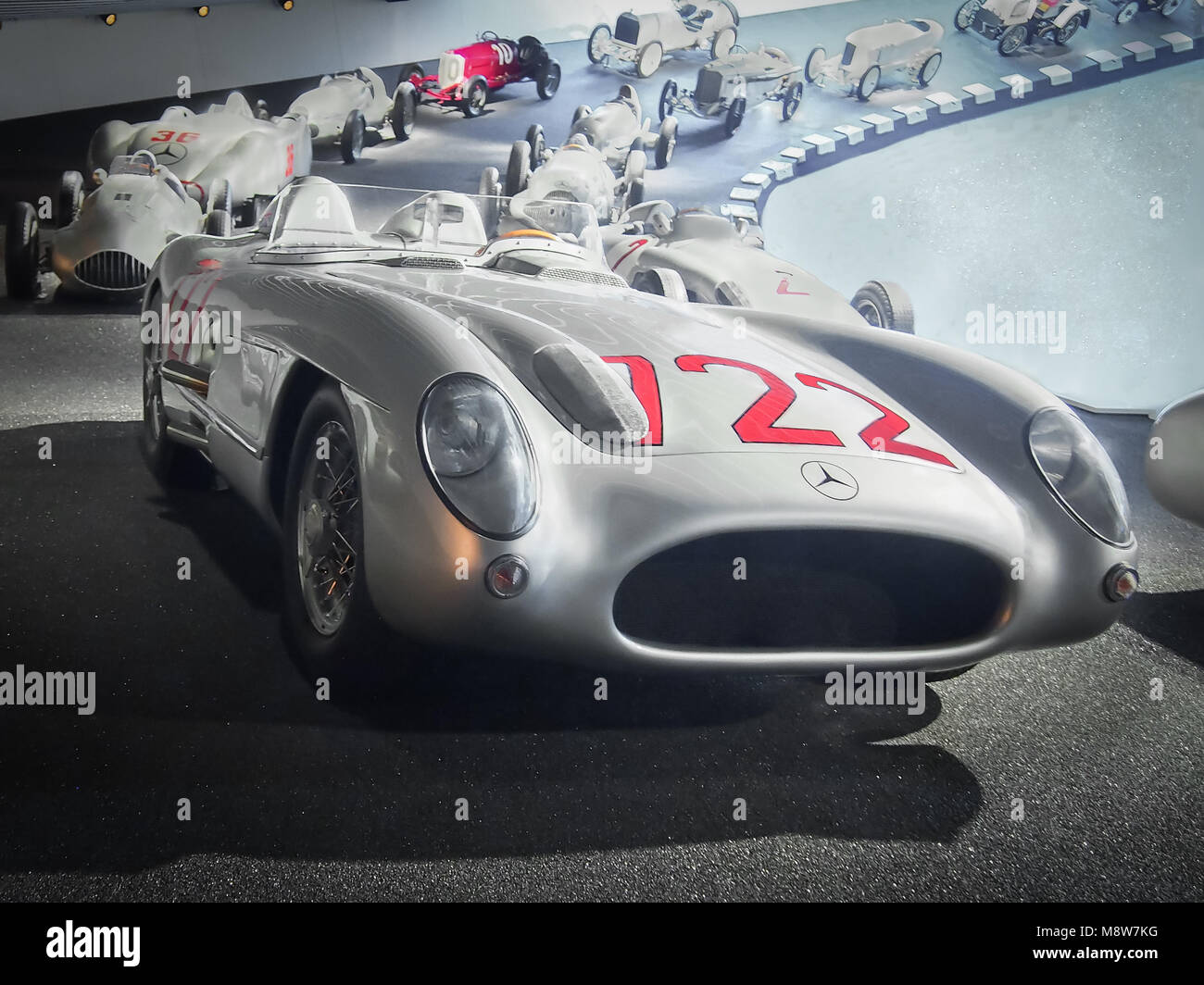 STUTTGART, GERMANY-APRIL 7, 2017: 1955 Mercedes-Benz 300 SLR racing sports car (W196 S) in the ...