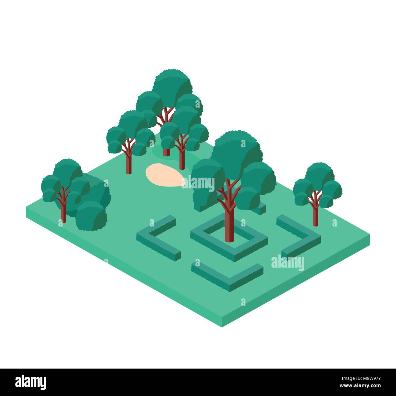 mini forest trees isometric icons Stock Vector Image & Art - Alamy