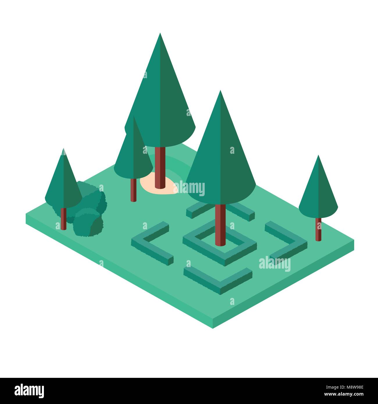 mini forest trees isometric icons Stock Vector Image & Art - Alamy
