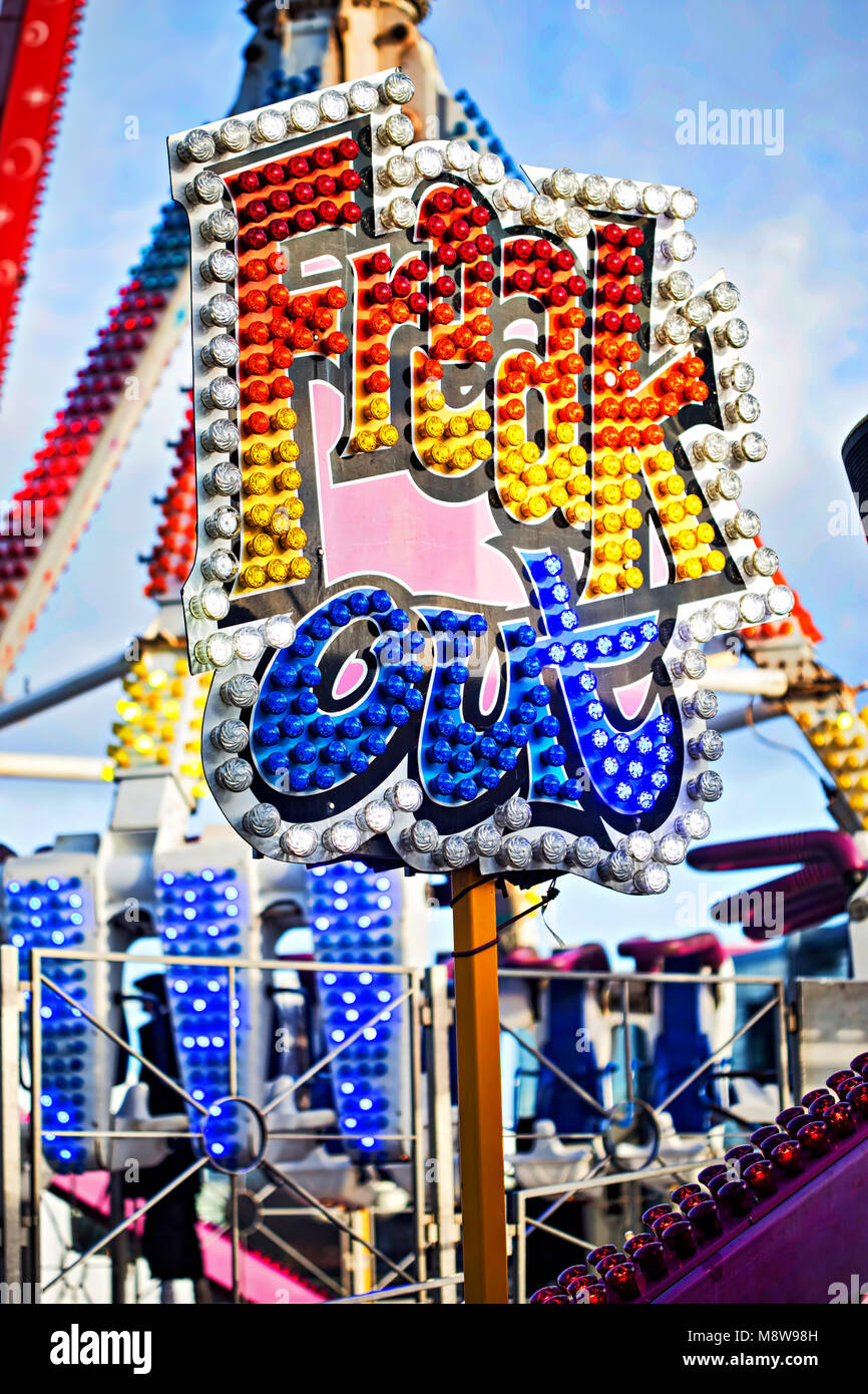 Dublin, Ireland 03/19/2018 Freak out label in fan park during St ...