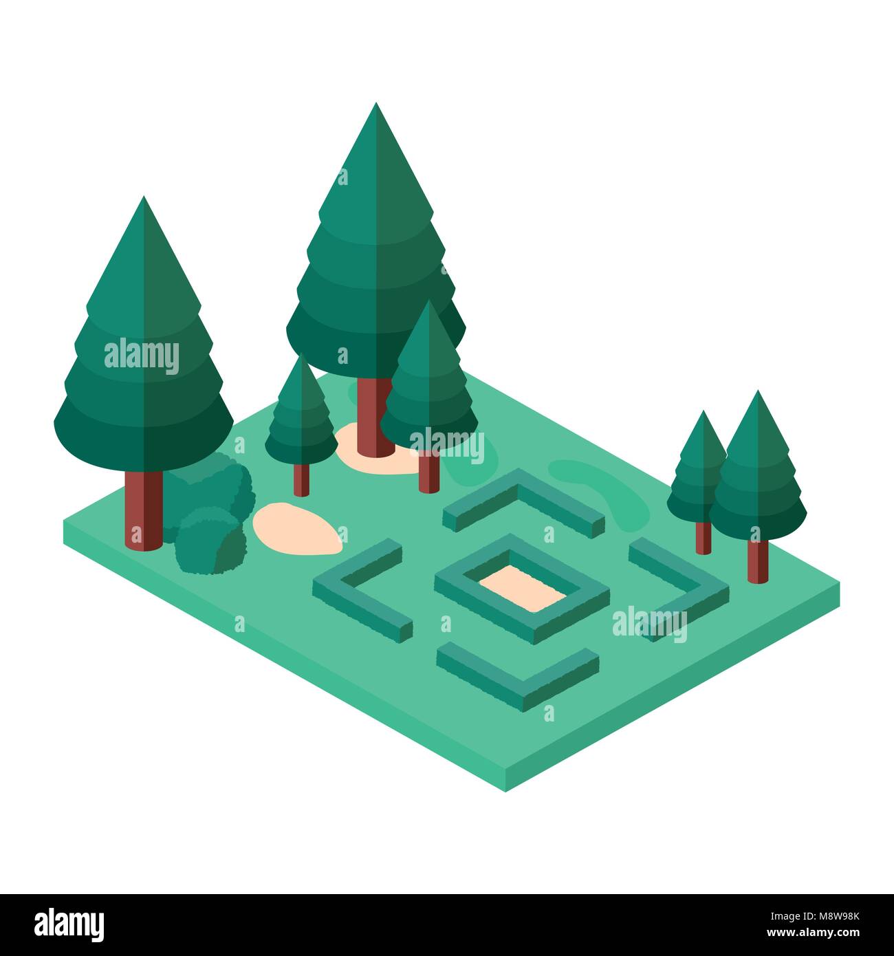 mini forest trees isometric icons Stock Vector Image & Art - Alamy