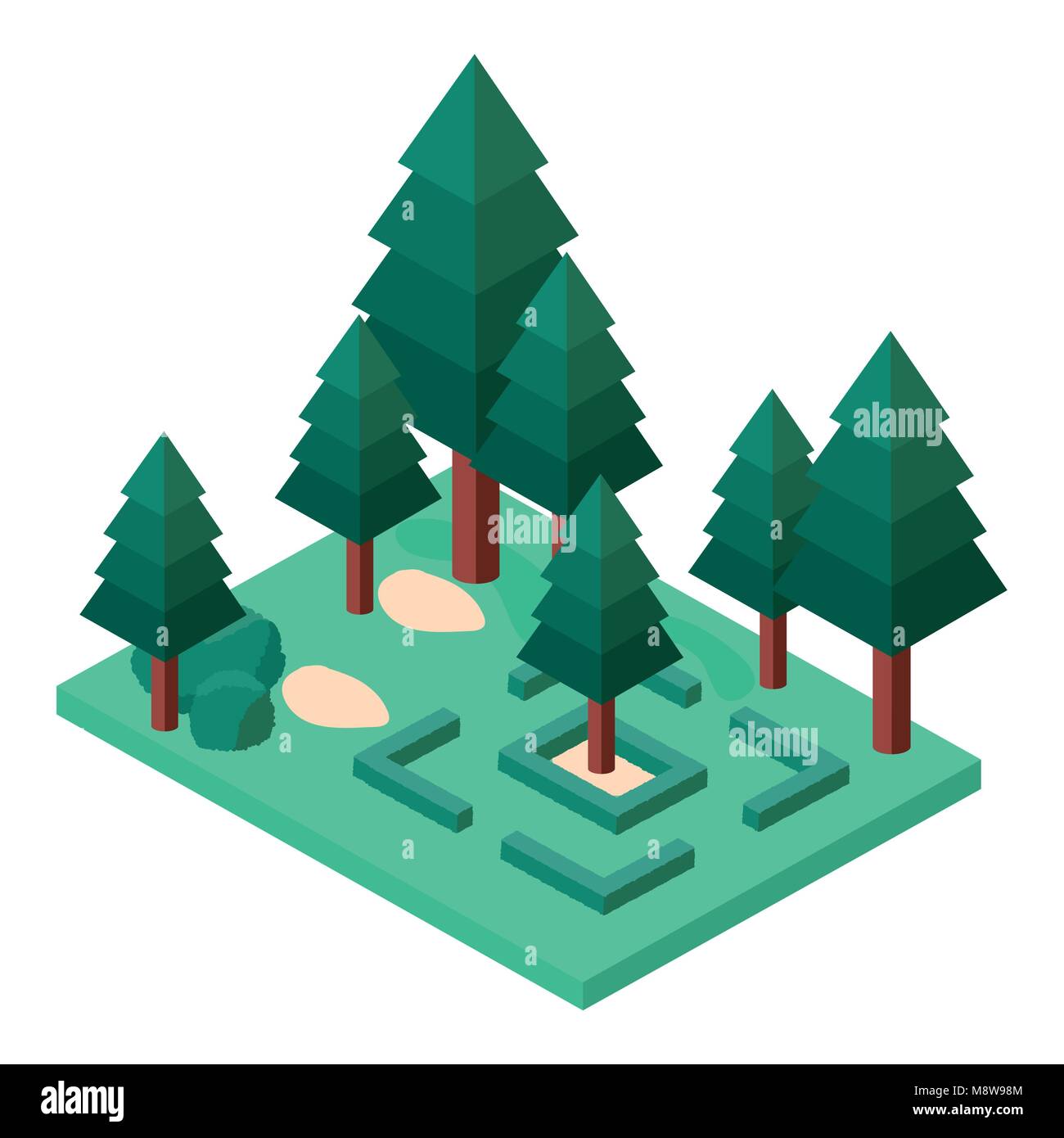mini forest trees isometric icons Stock Vector Image & Art - Alamy