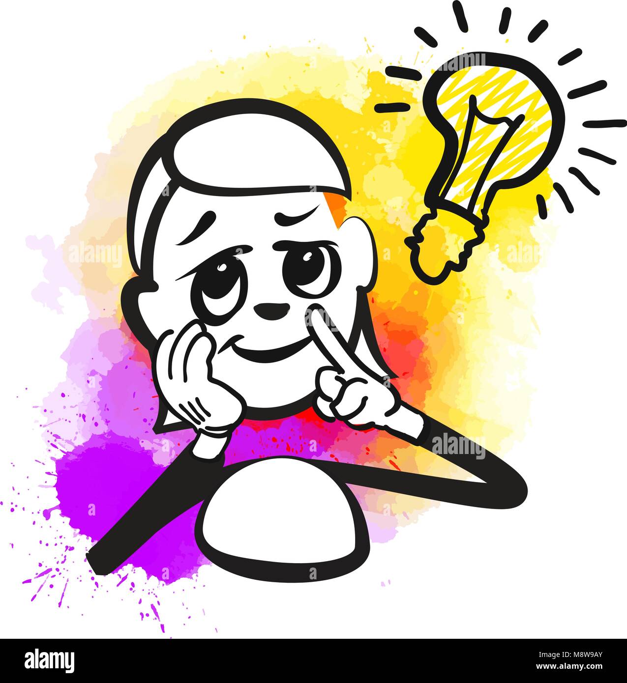 Illustration stick figure man thinking hi-res stock photography and ...