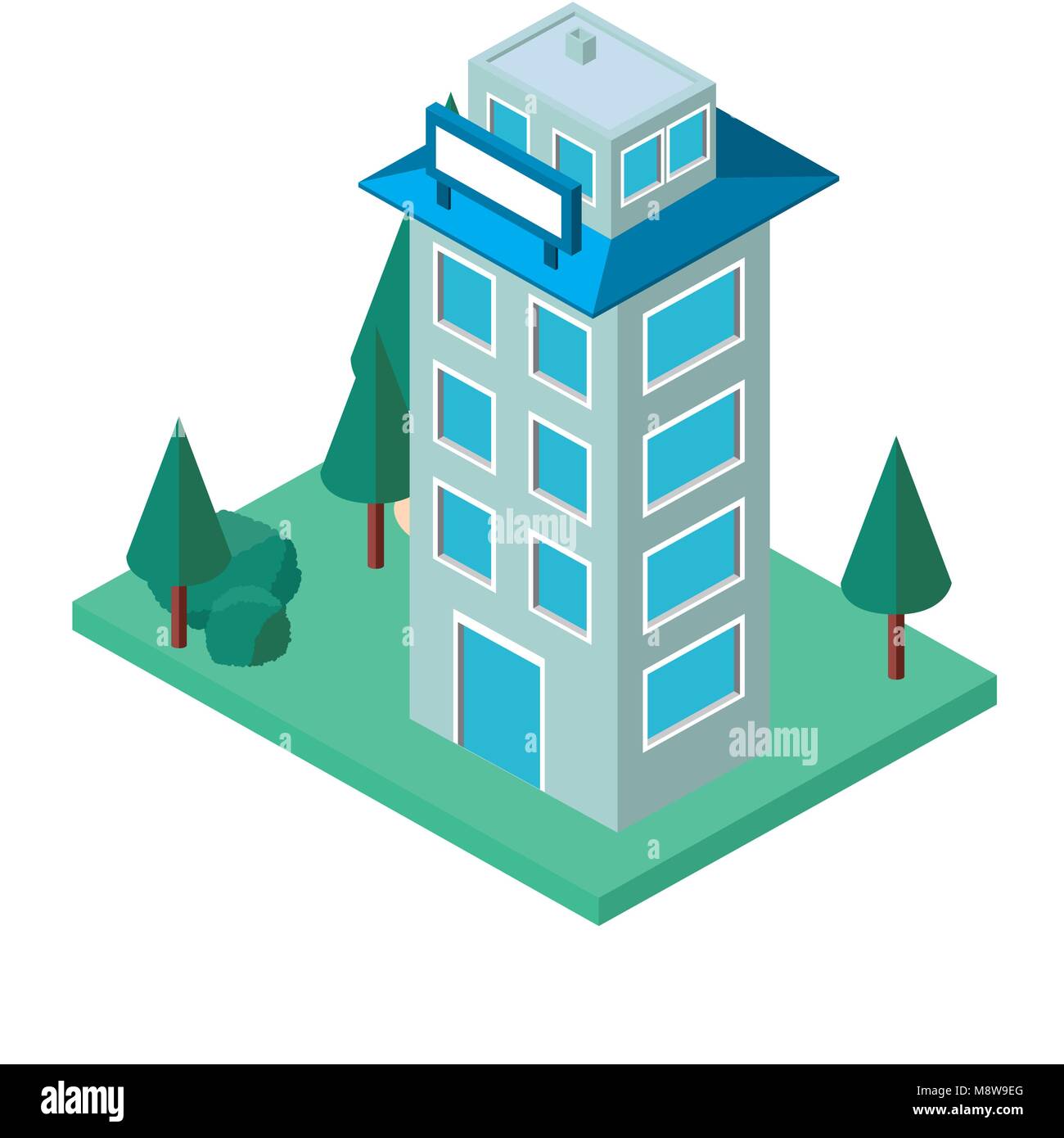 mini tree and building isometric Stock Vector Image & Art - Alamy