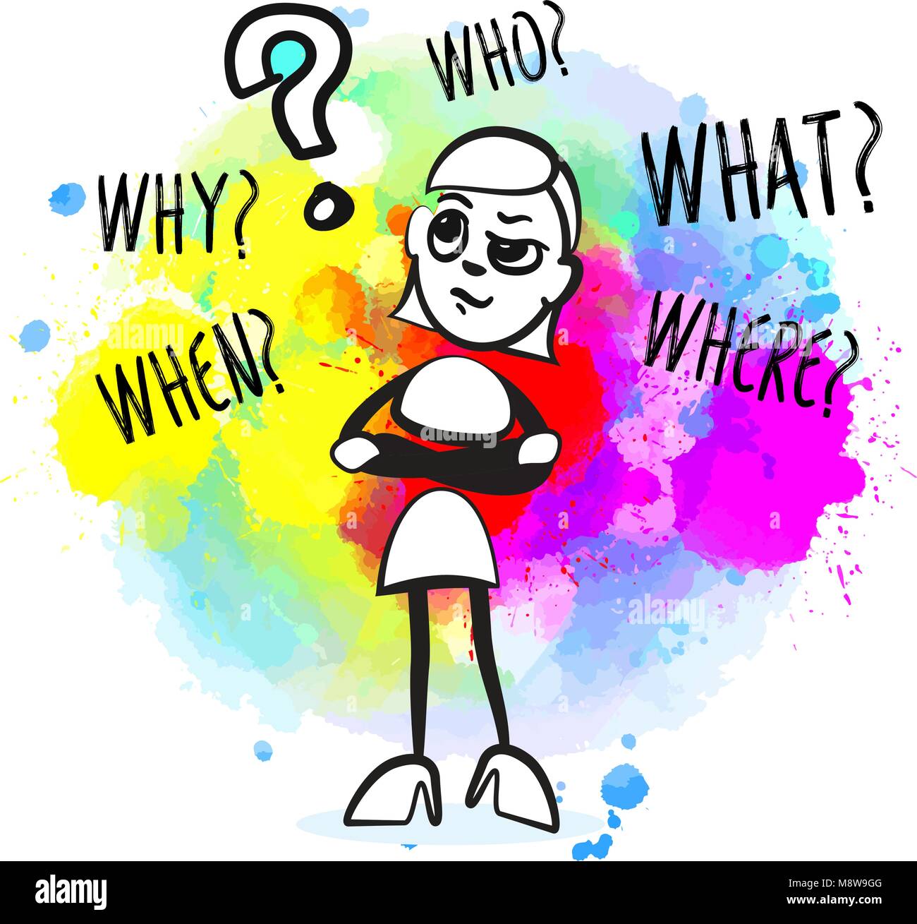 Stickman thinking Stock Vector Images - Alamy