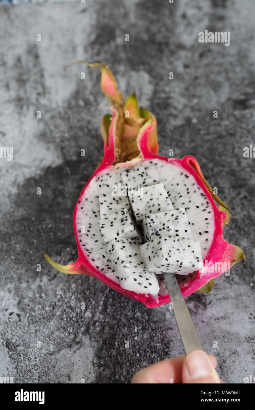 The close up of a fresh pitaya Stock Photo - Alamy