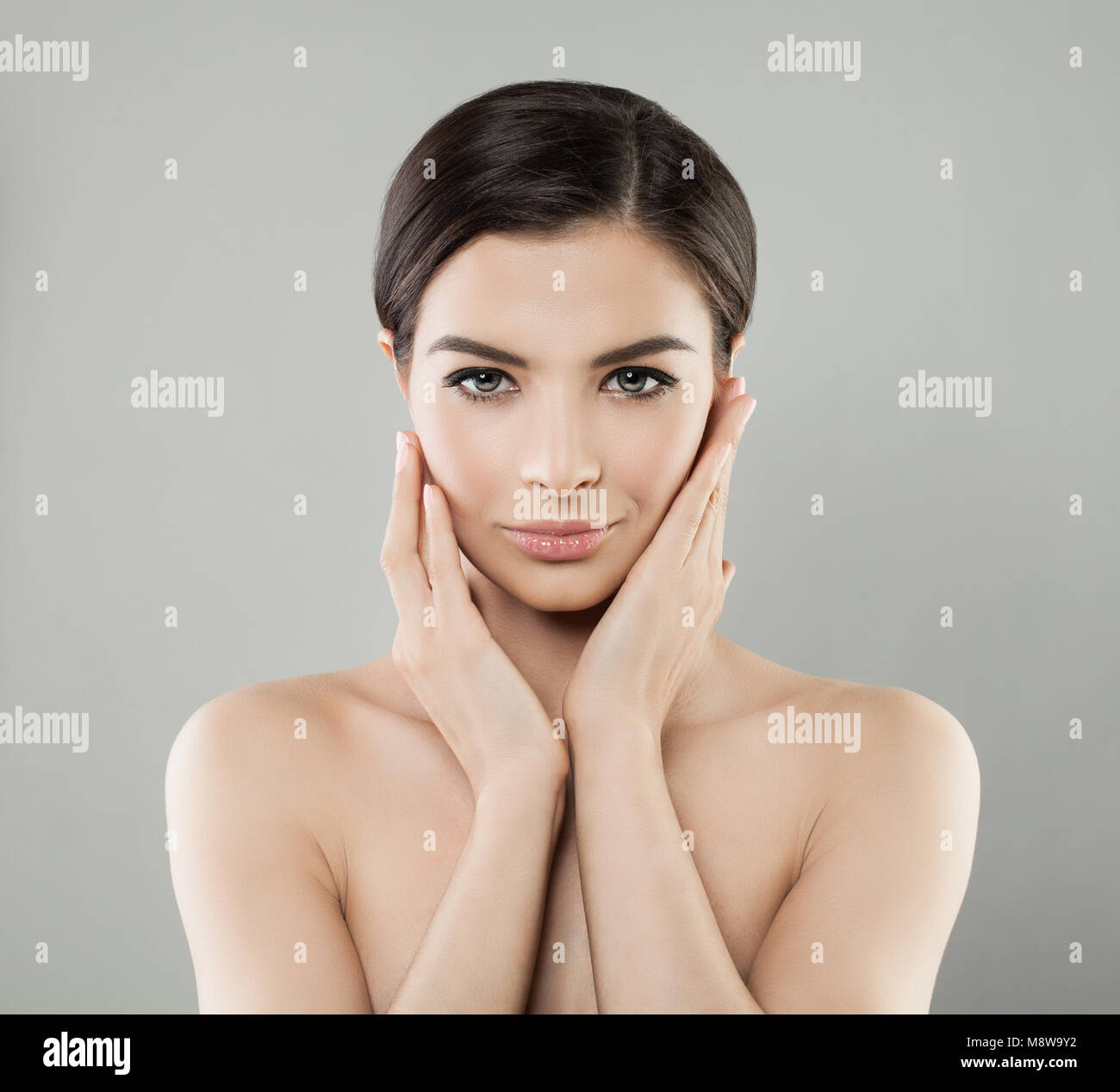 Female Portrait. Beautiful Face, Woman with Healthy Skin Stock Photo ...