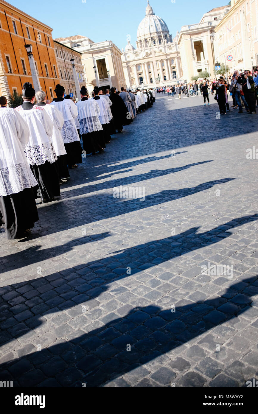 ROME-ITALY-24 10 2015, religious procession through the streets of Rome ...