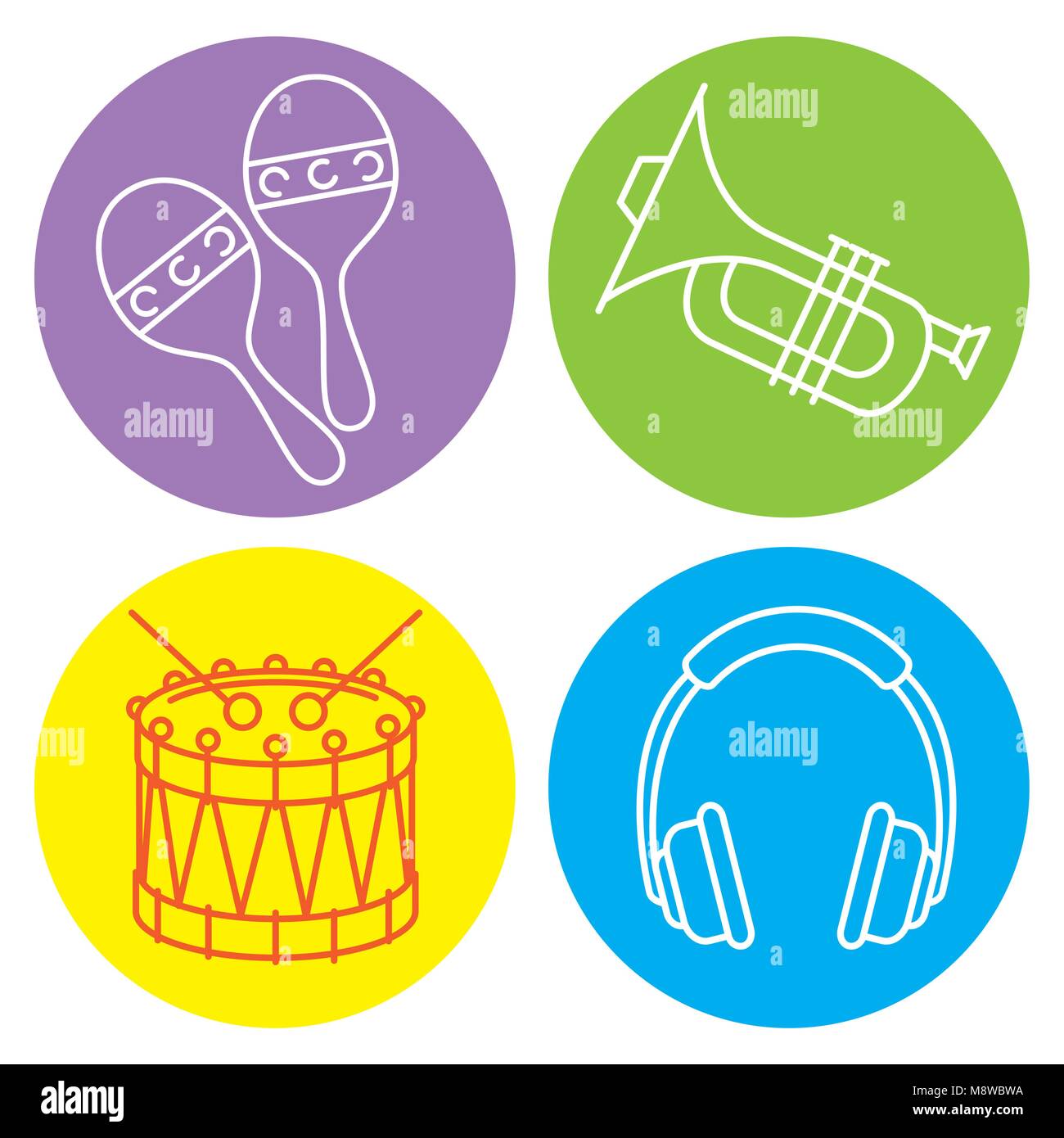 tropical instruments set icons vector illustration design Stock Vector ...