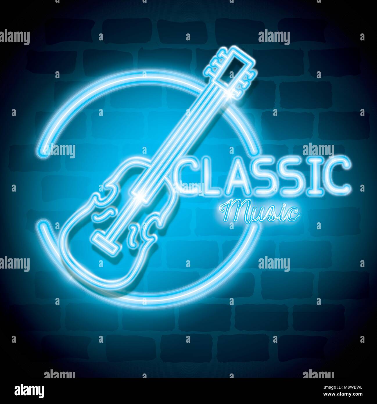 classic music bar neon label vector illustration design Stock Vector ...