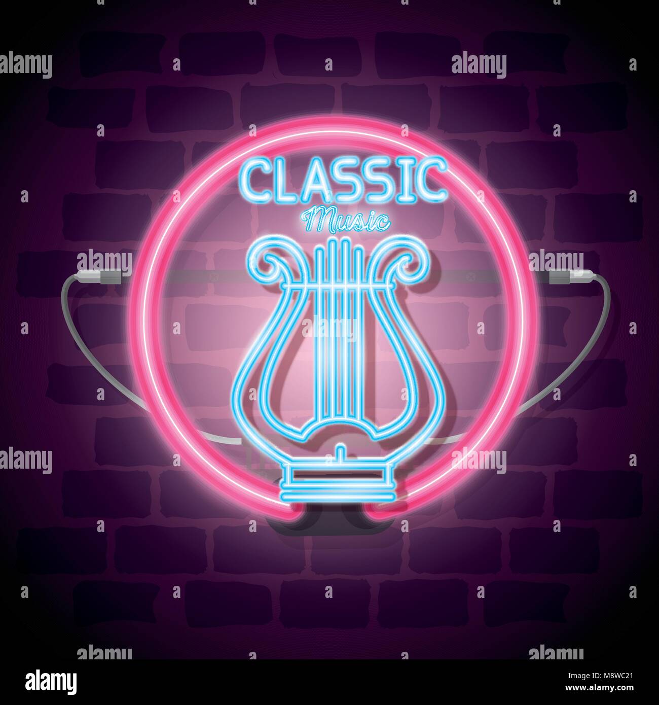 classic music bar neon label vector illustration design Stock Vector ...