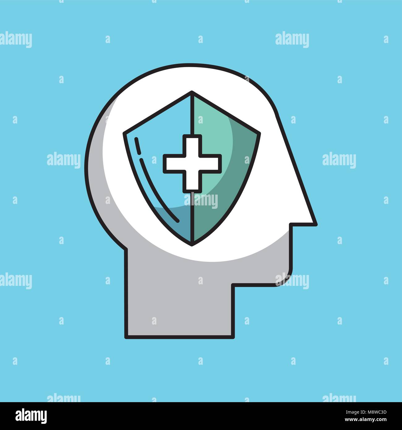 silhouette human head medical Stock Vector Image & Art - Alamy