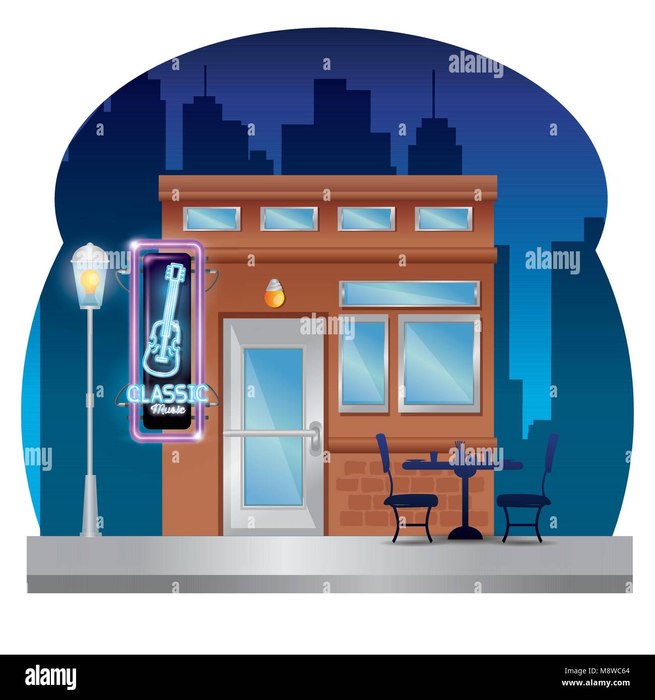 Vintage guitar store Stock Vector Images - Alamy