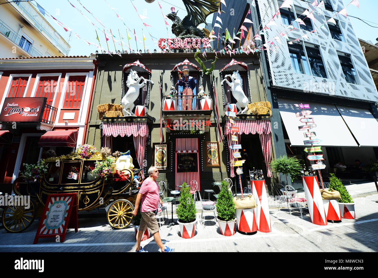 The colorful Little Kook cafe in Monastiriaki in central Athens Stock ...