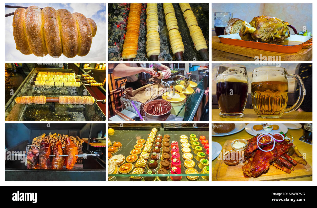 European food collage hi-res stock photography and images - Alamy