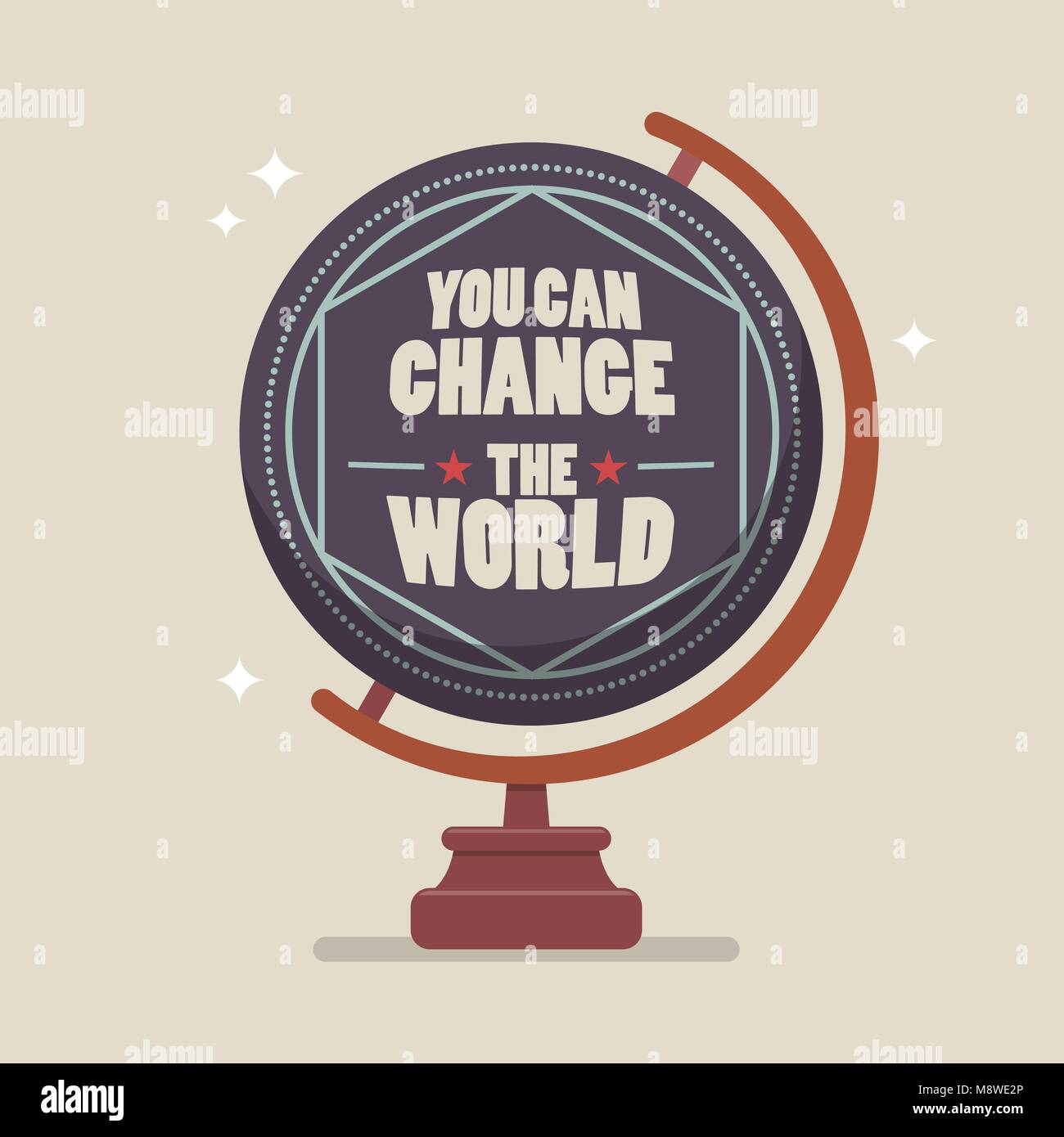 You can change the world lettering on globe model. Vector illustration ...