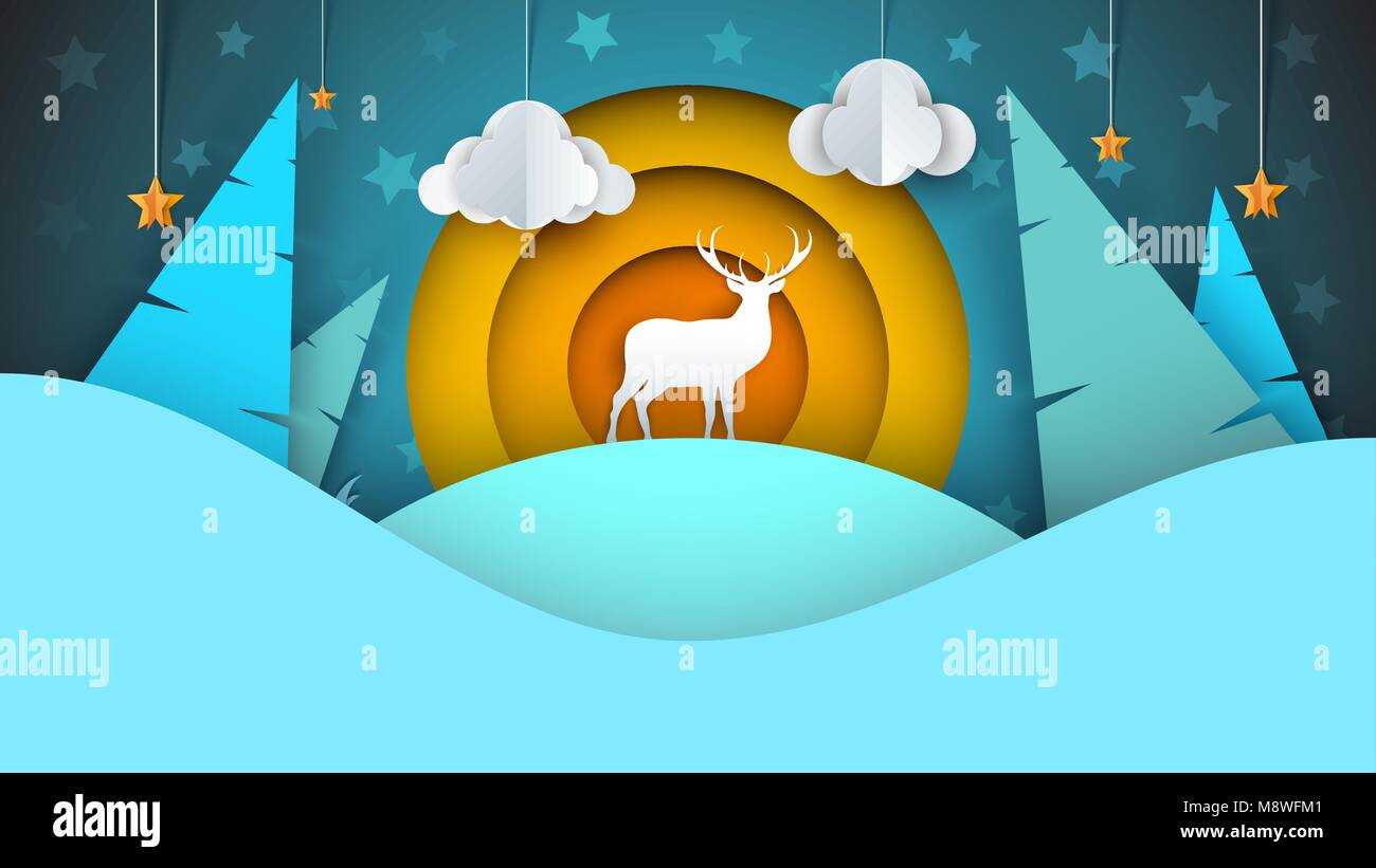 Beautiful cartoon landscape snowy Stock Vector Images - Alamy