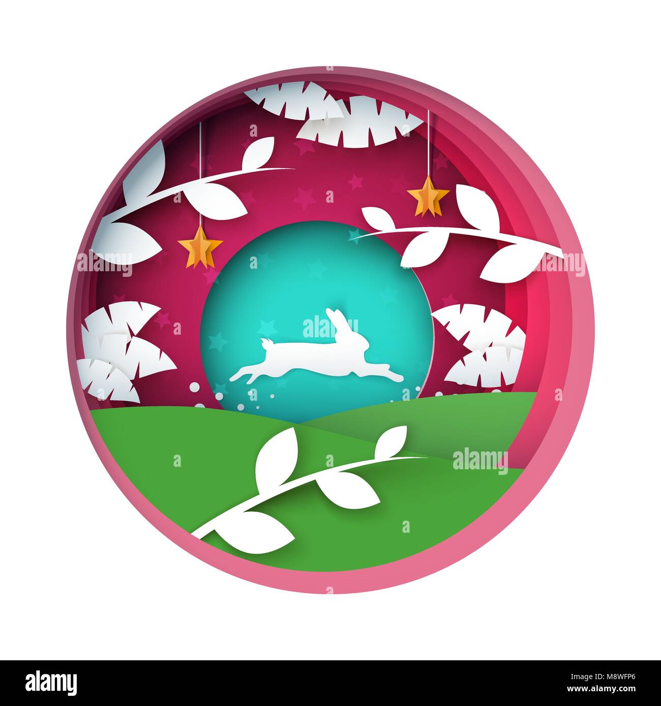 Rabbit illustration Cut Out Stock Images & Pictures - Alamy