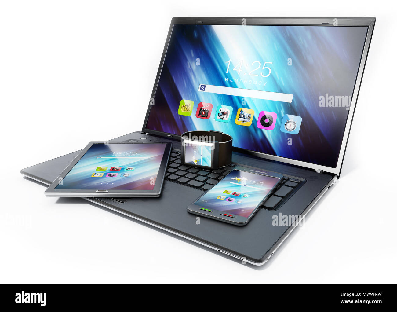 3d computer laptop mobile phone hi-res stock photography and images - Alamy