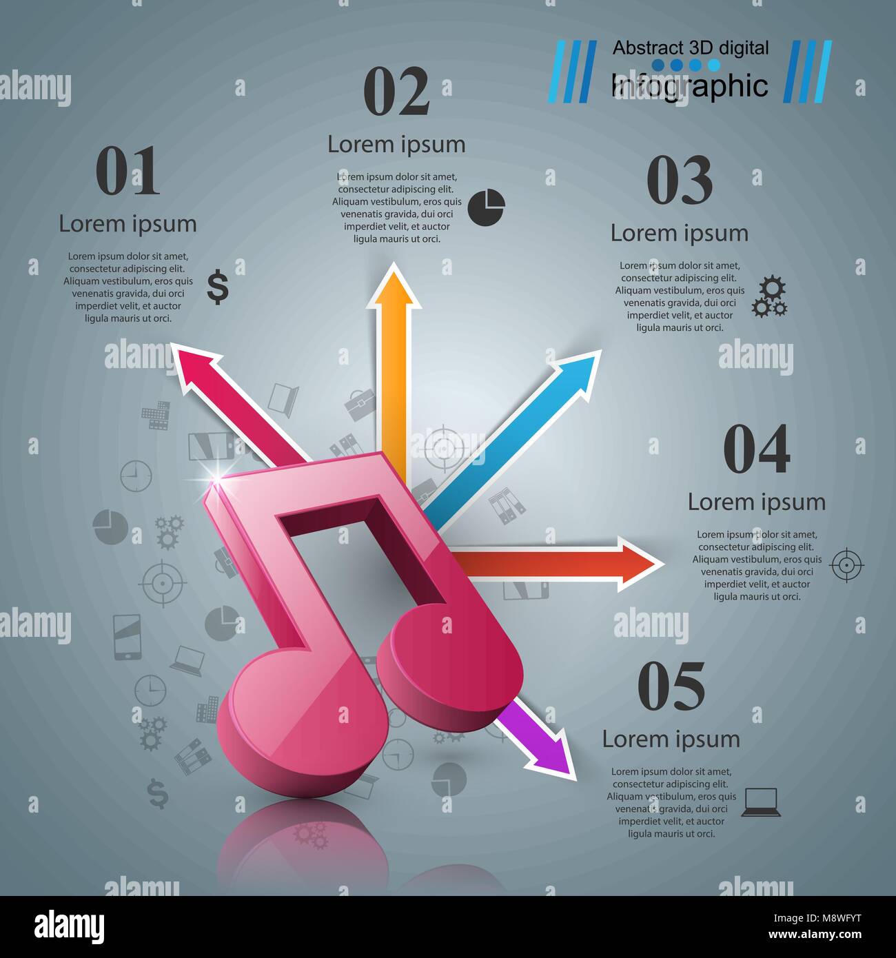 Music Infographic. Treble clef icon. Note icon Stock Vector Image & Art ...