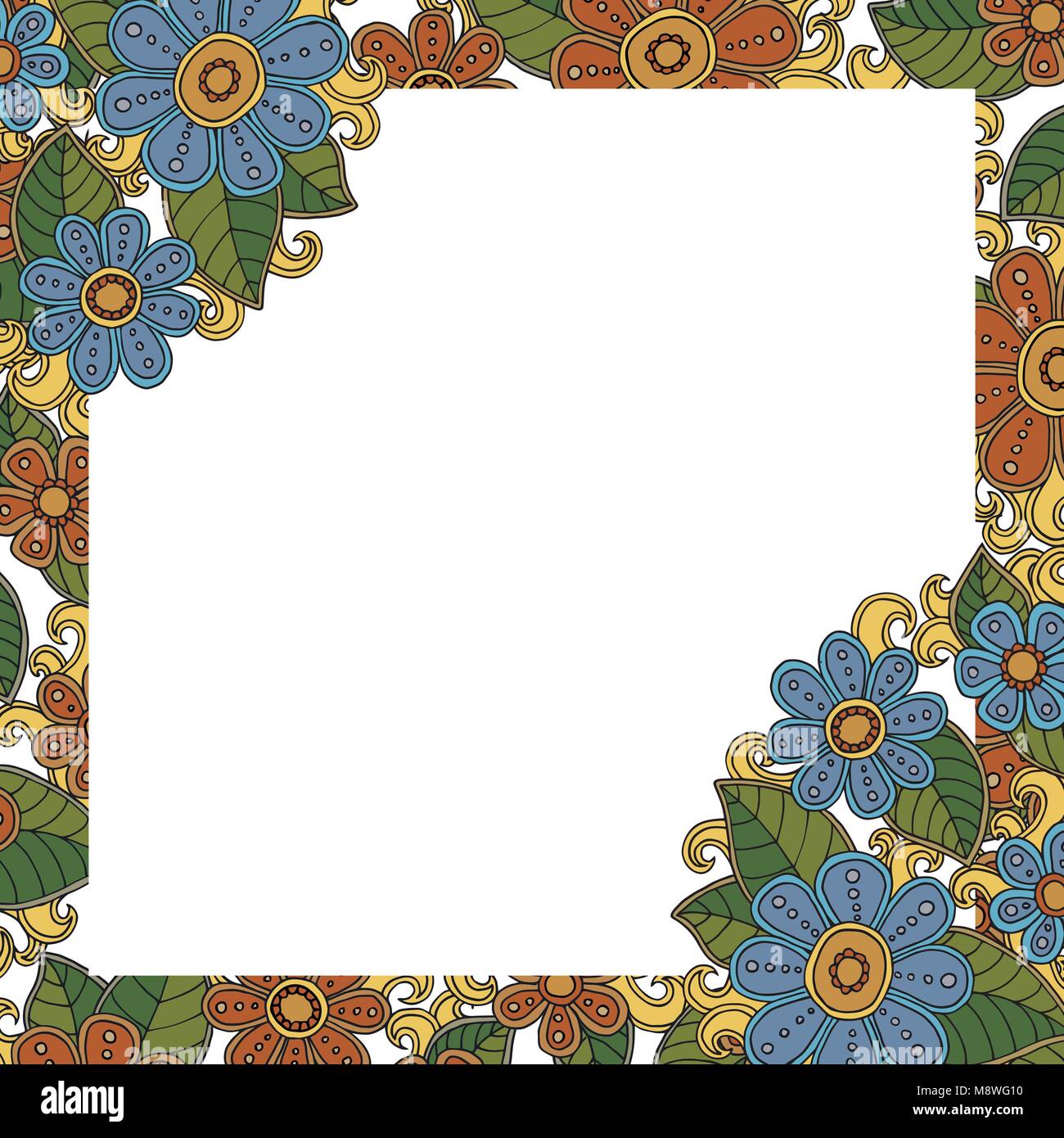 Abstract floral frame Stock Vector Image & Art - Alamy