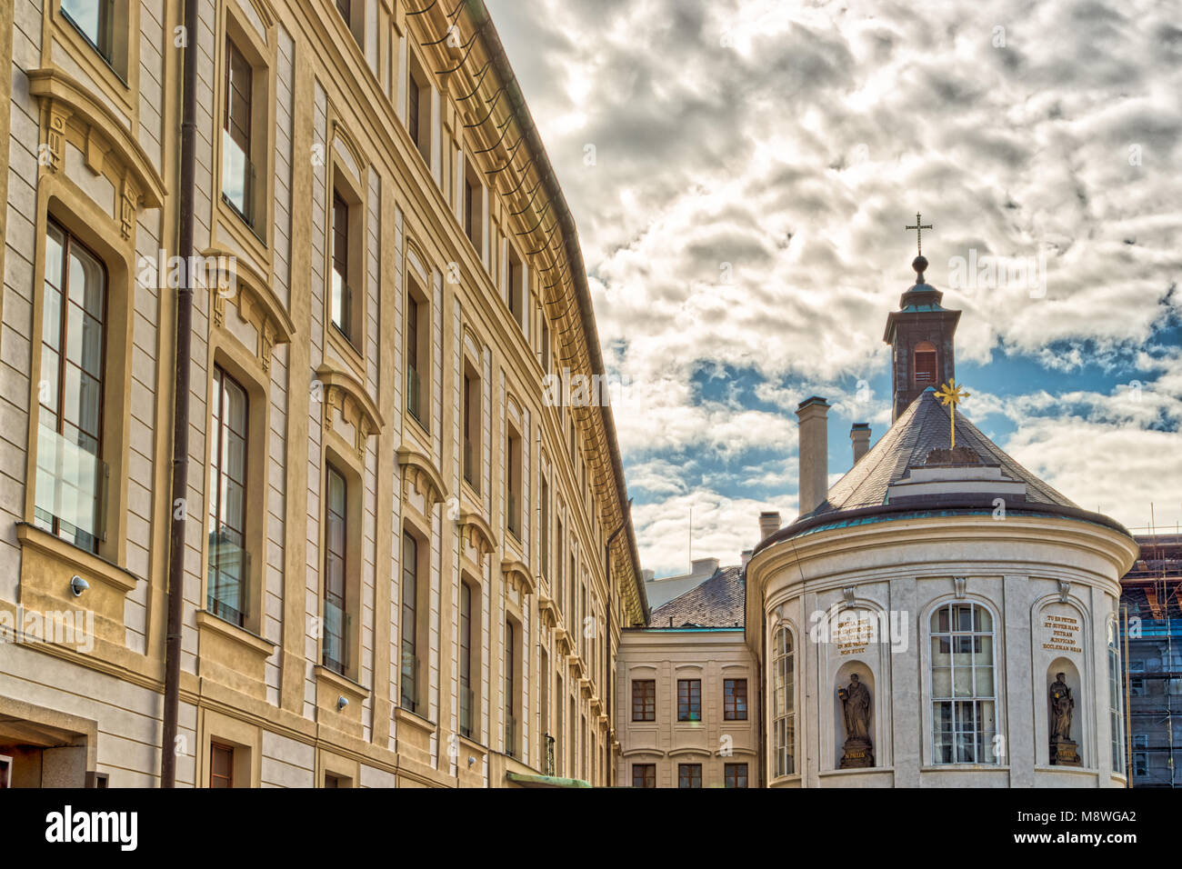 PRAGUE, CZECH REPUBLIC - AUGUST 27, 2014: sunlight lights the largest ...
