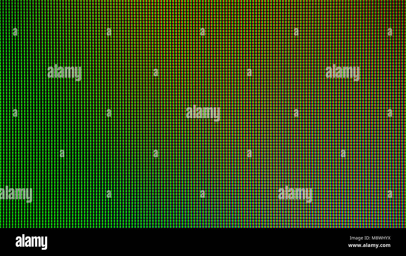 LED lights from computer monitor screen display panel for graphic ...