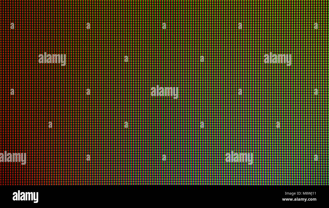 LED lights from computer monitor screen display panel for graphic ...