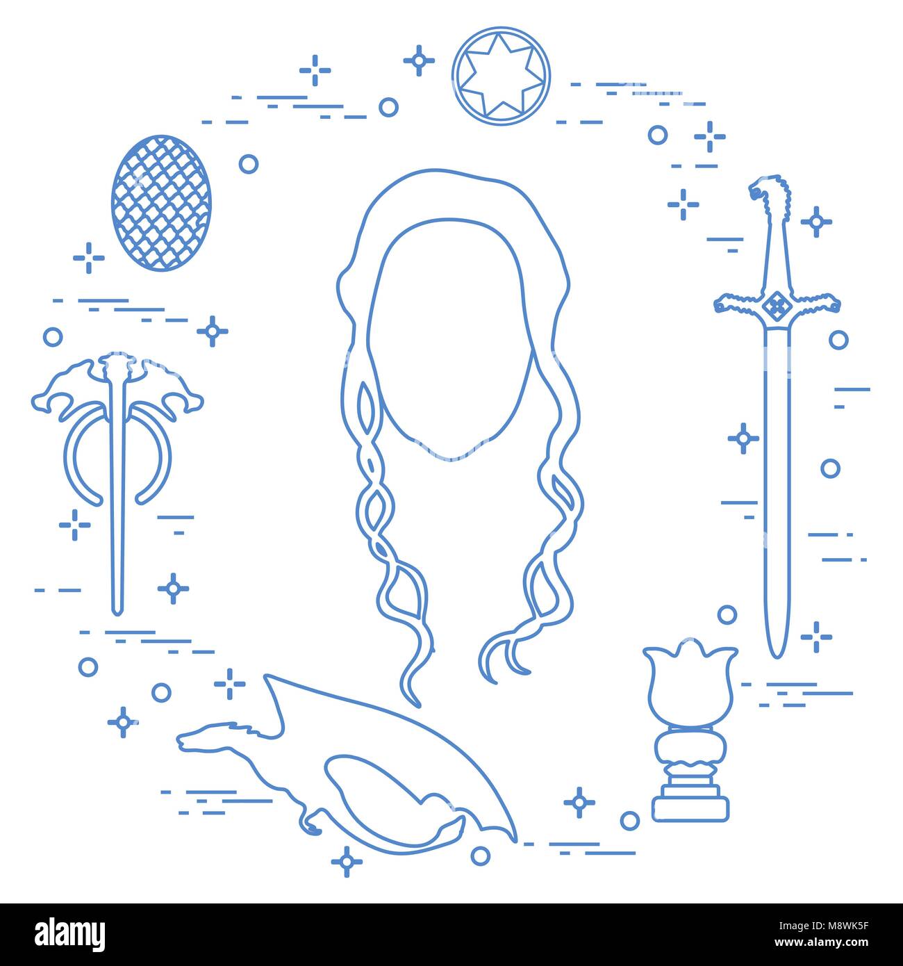 Symbols and heroes of the popular fantasy television series. Art and ...