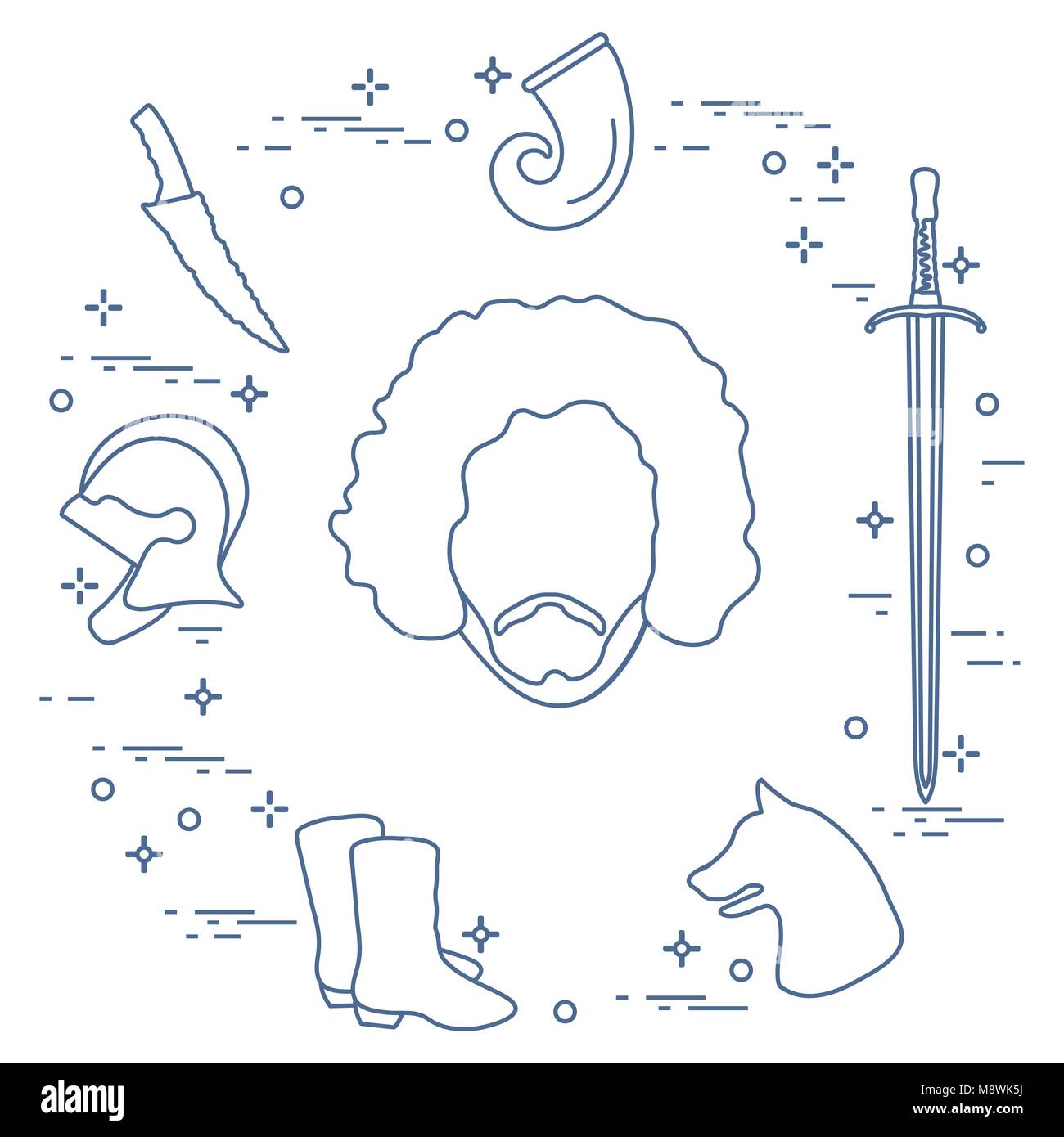 Symbols and heroes of the popular fantasy television series. Art and ...