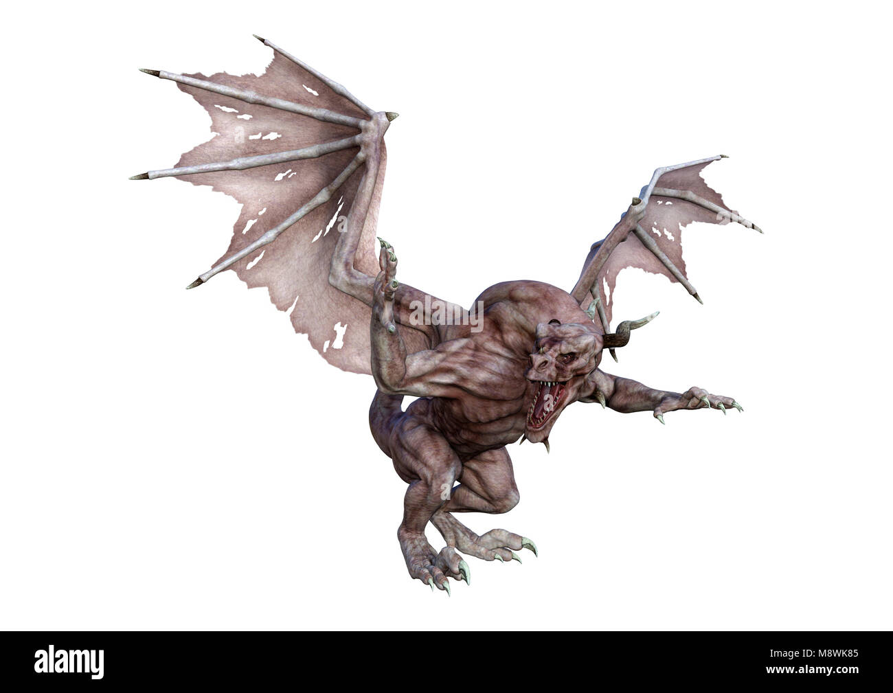 3D rendering of a fantasy vampire dragon isolated on white background ...