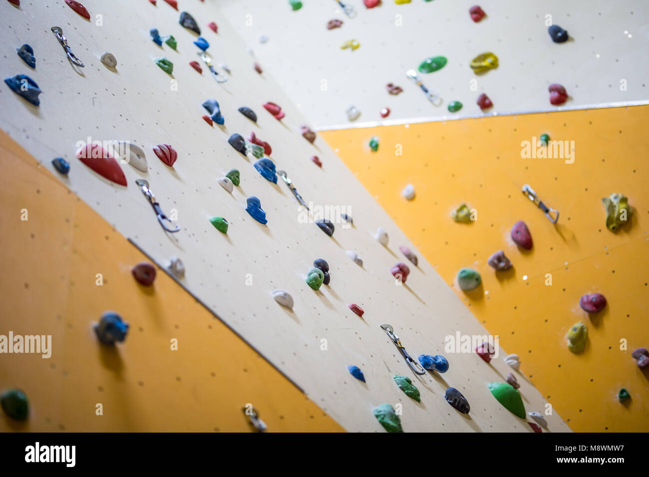 Climbing Wall. Climbing wall with colorful rocks Stock Photo - Alamy