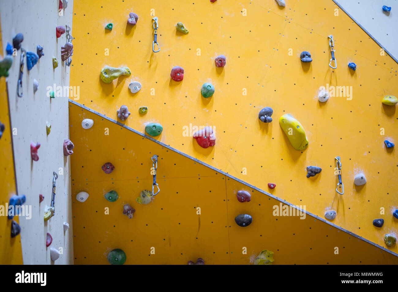 Climbing Wall. Climbing wall with colorful rocks Stock Photo - Alamy