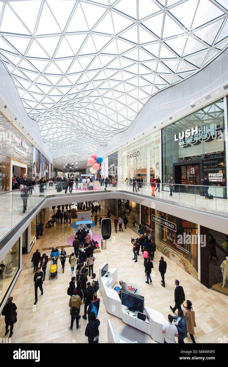 Shoppers at the opening of the new Westfield London expansion in White ...