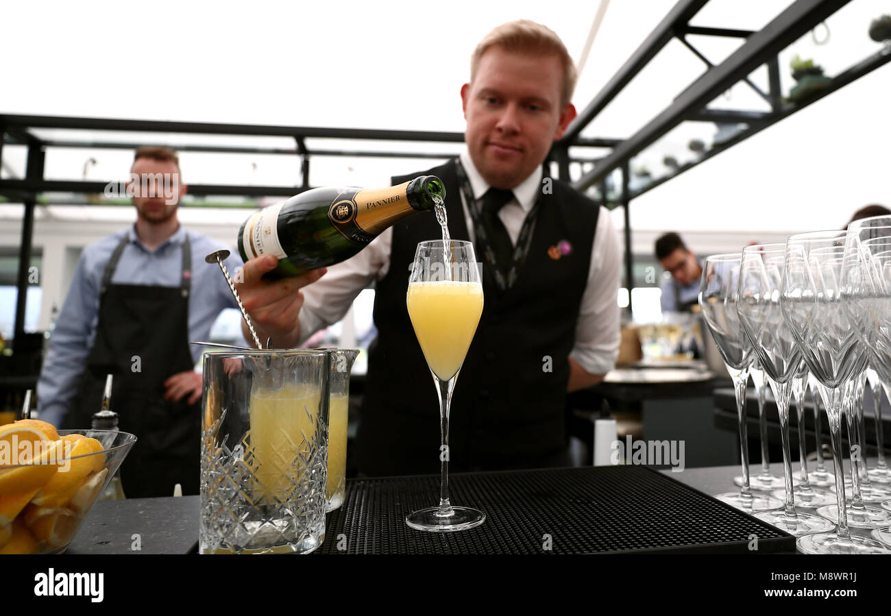 Staff at the Theatre @ The Festival restaurant mixing drinks Stock ...