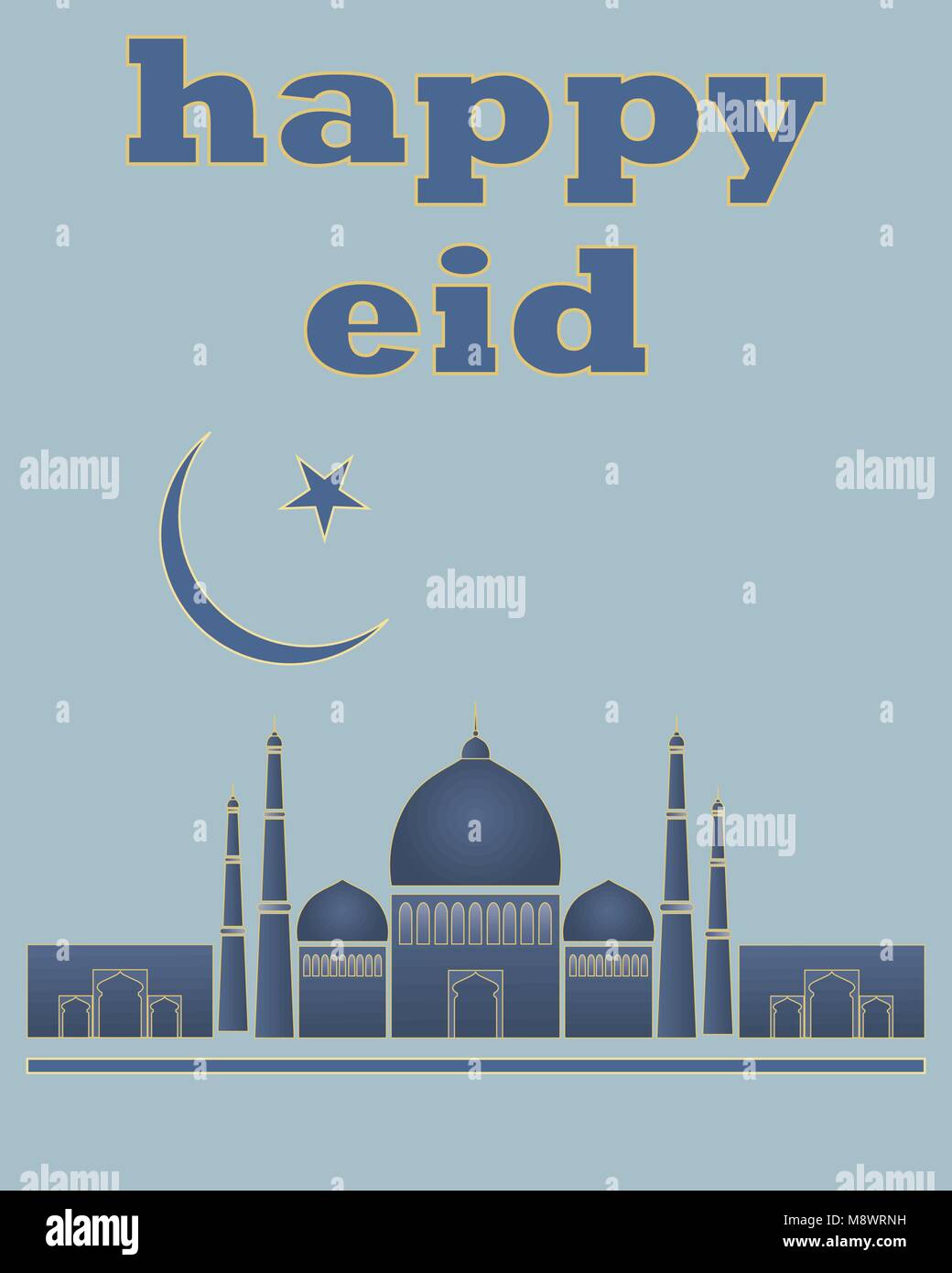 a vector illustration in eps 10 format of a Happy Eid greeting card in ...