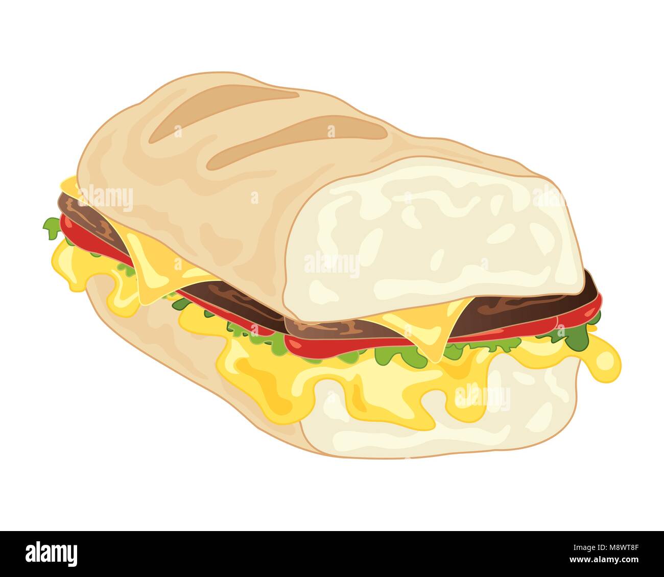 a vector illustration in eps format of a big sandwich with burgers ...