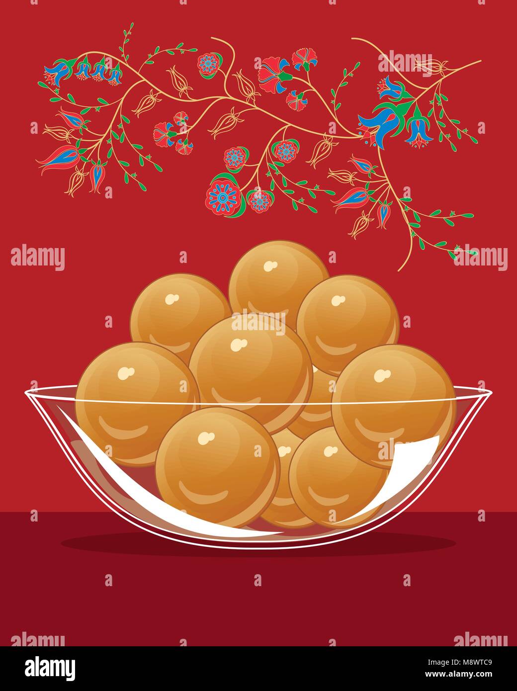 a vector illustration in eps 10 format of a bowl of gulab jamun an ...