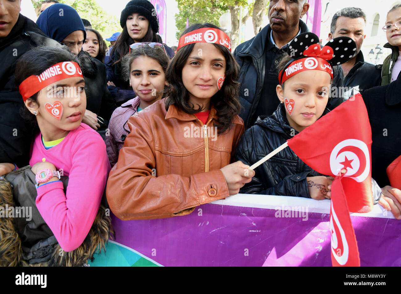 Tunis, Tunisia. 20th Mar, 2018. People celebrate the 62nd anniversary ...