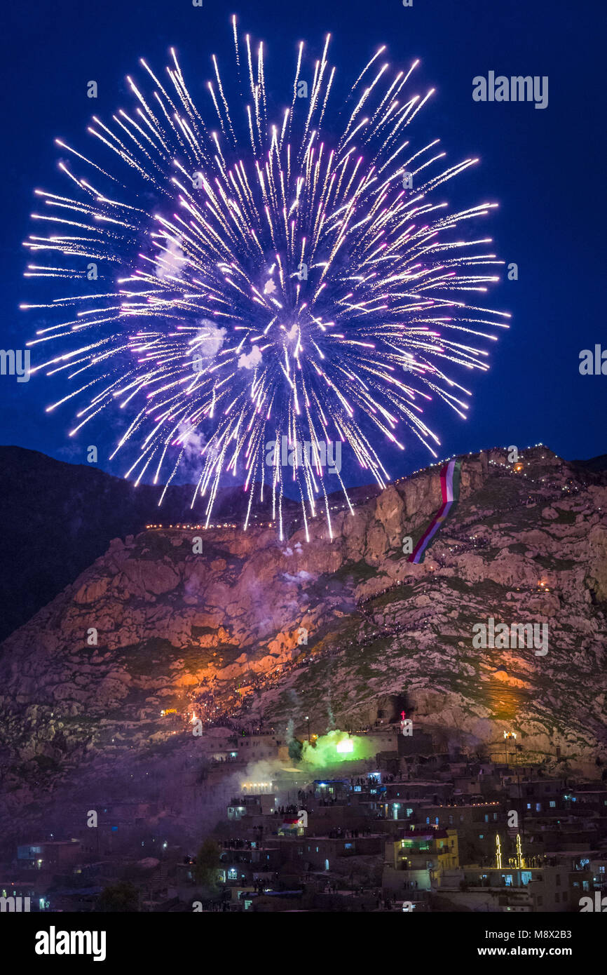 Akre, Nineveh Governorate, Iraq. 20th Mar, 2018. Akre mountain during ...