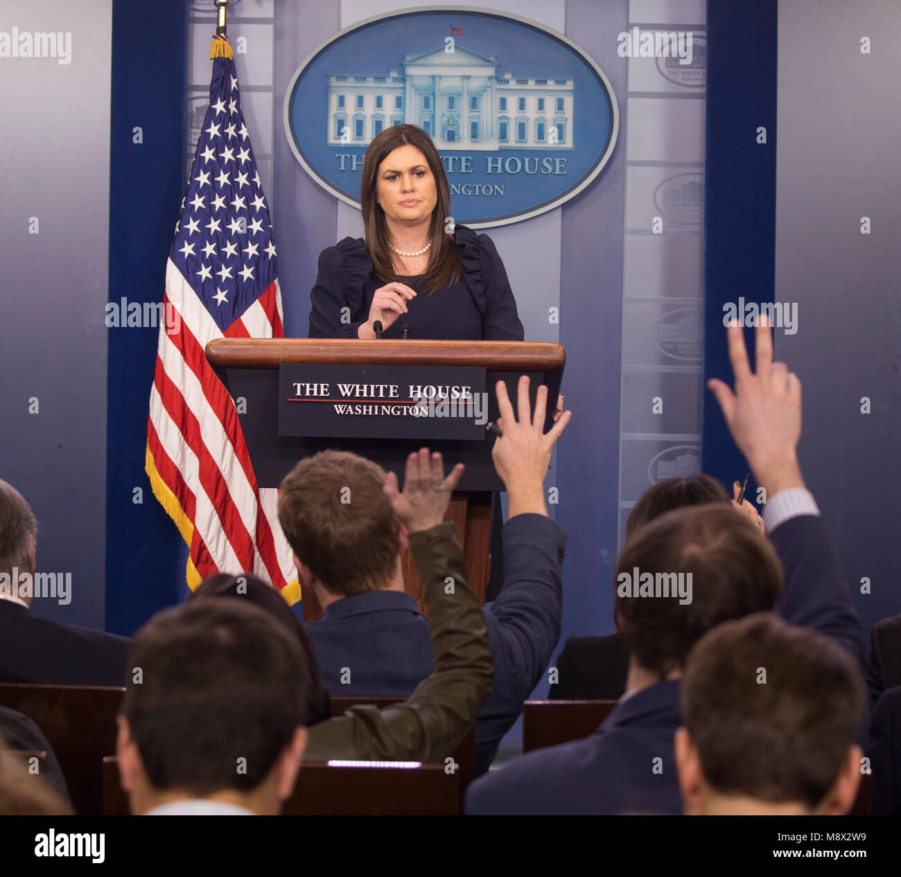 White House Spokesperson Sarah Sanders holds a news briefing at the ...