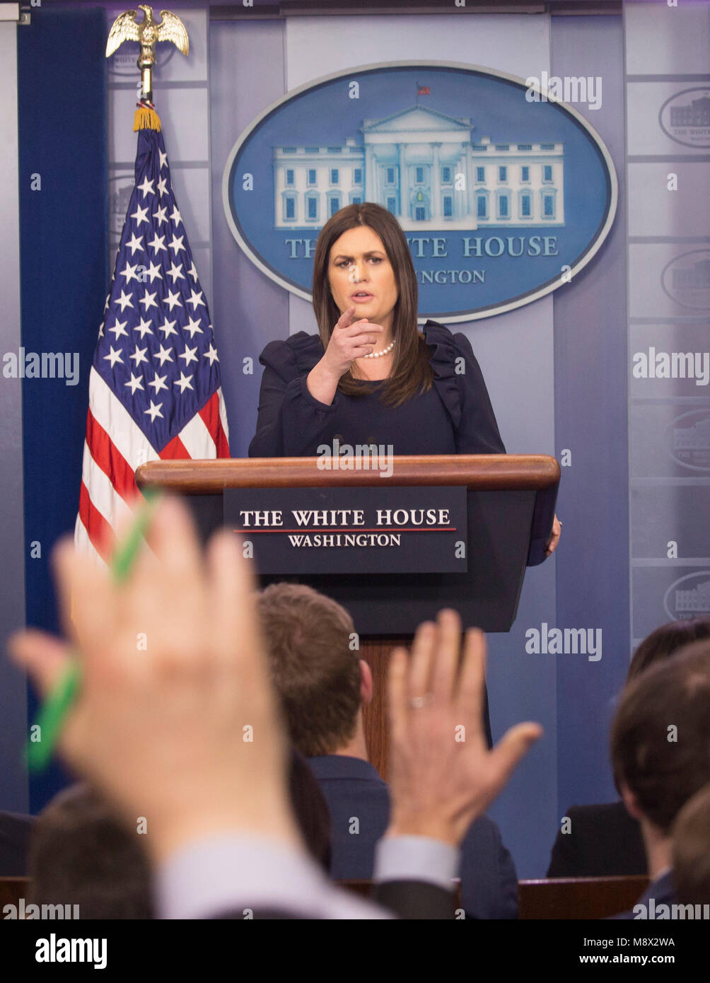 White House Spokesperson Sarah Sanders holds a news briefing at the ...