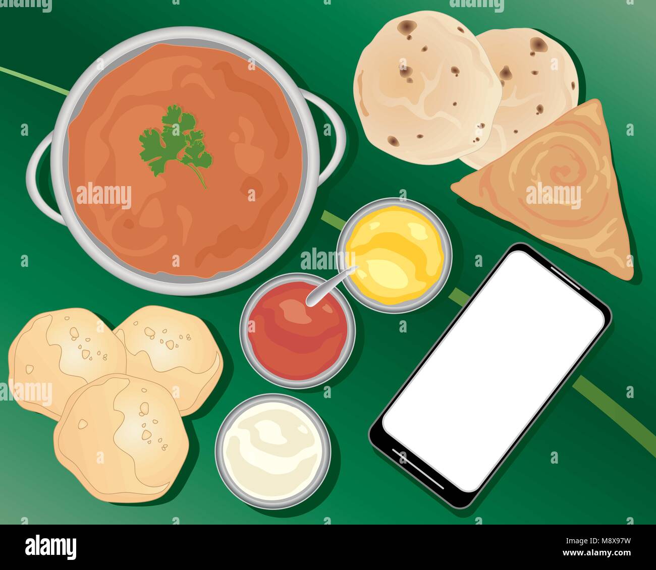 Indian poori Stock Vector Images - Alamy