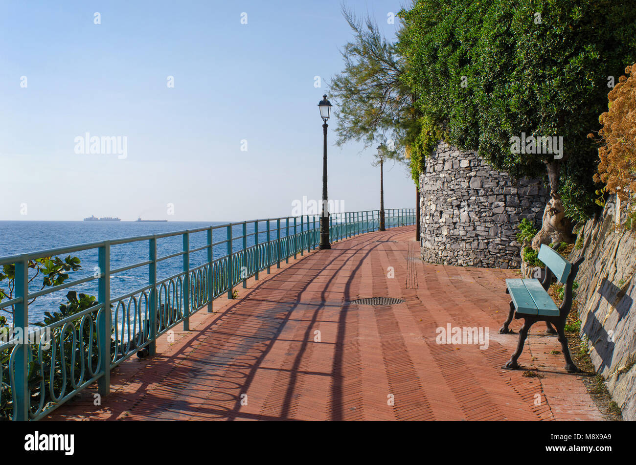 beautiful seaside promenade of Genoa Nervi in Italy Stock Photo - Alamy