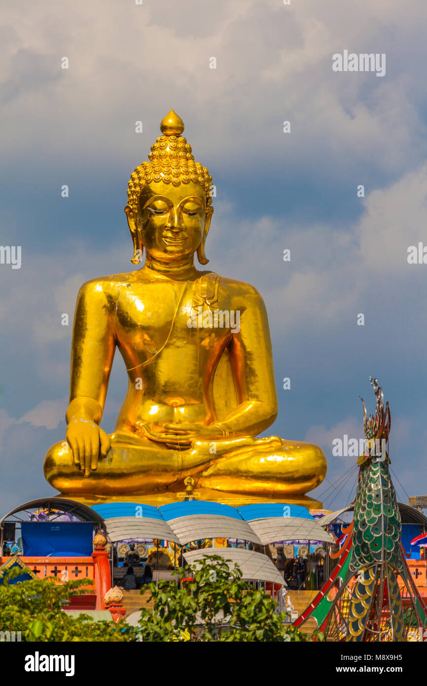 sitting golden big Buddha statue at Golden Triangle at view point of ...