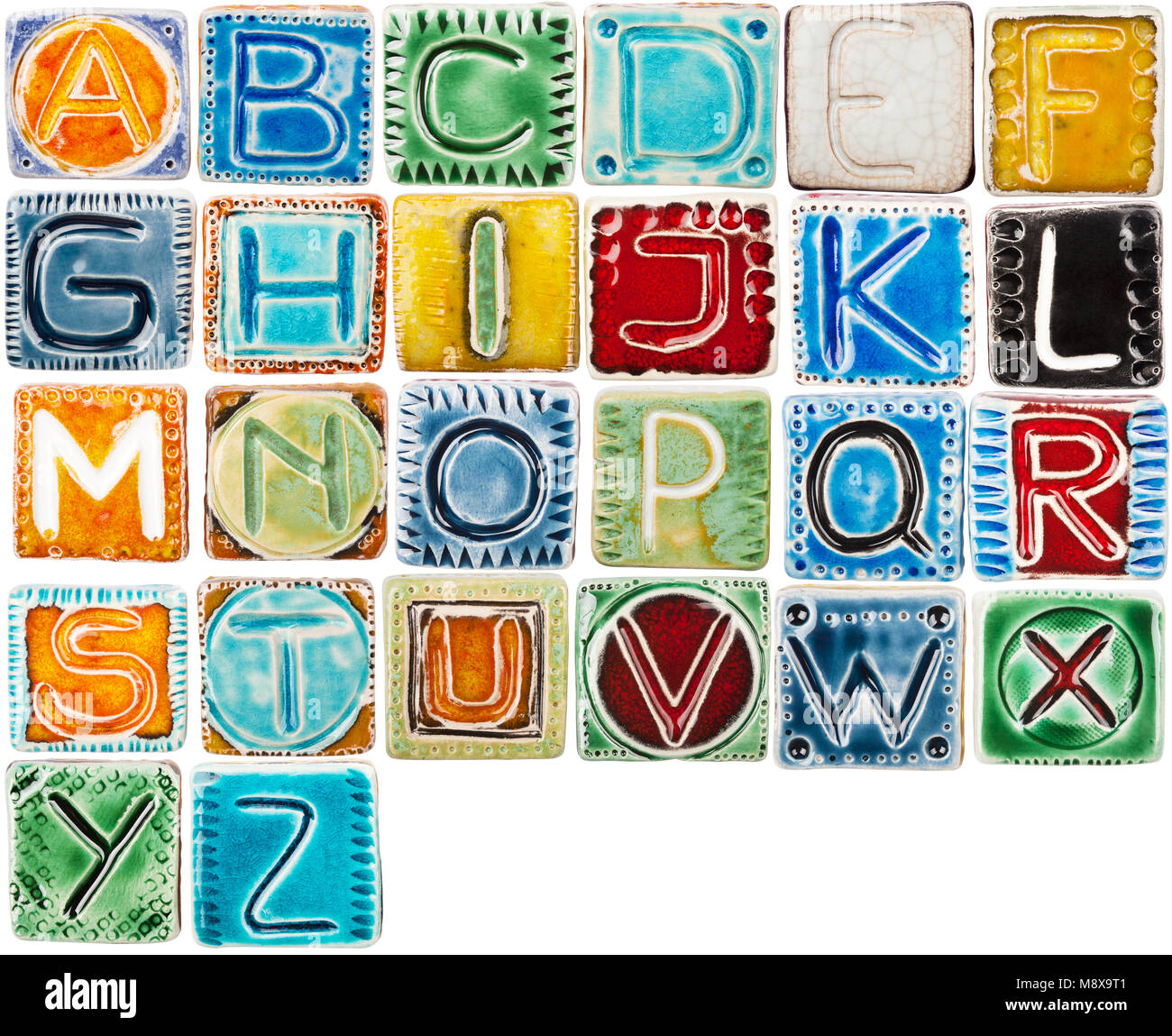 Big size colorful handmade ceramic alphabet isolated on white Stock ...